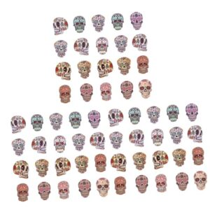 coheali 144 pcs wooden skull button diy wood buttons replacement buttons coat buttons small wooden buttons scrapbooking wood sewing buttons diy scrapbook wood decor child cartoon clothing