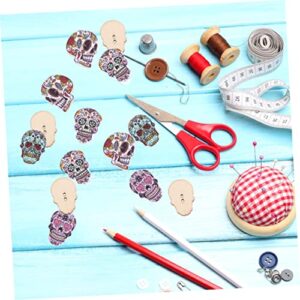 COHEALI 144 Pcs Wooden Skull Button DIY Wood Buttons Replacement Buttons Coat Buttons Small Wooden Buttons Scrapbooking Wood Sewing Buttons DIY Scrapbook Wood Decor Child Cartoon Clothing