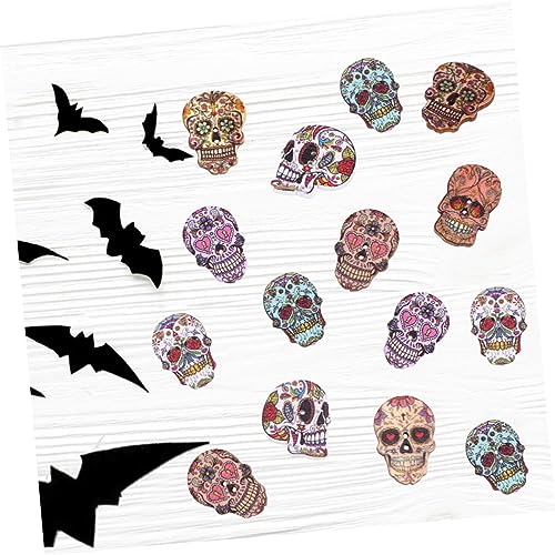 COHEALI 144 Pcs Wooden Skull Button DIY Wood Buttons Replacement Buttons Coat Buttons Small Wooden Buttons Scrapbooking Wood Sewing Buttons DIY Scrapbook Wood Decor Child Cartoon Clothing