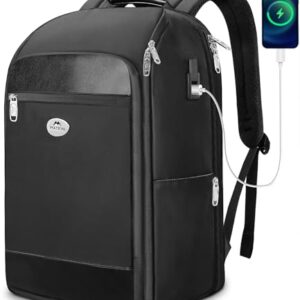 MATEIN Laptop Backpack for Men, 50L Expandable Business Carry on Backpack with USB Port & Wet Bag Fits 17 Inch Computer, Large Waterproof TSA Smart Flight Approved Weekender Travel Bag Gifts, Black