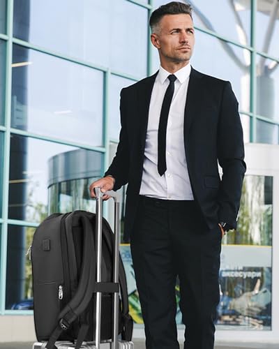 MATEIN Laptop Backpack for Men, 50L Expandable Business Carry on Backpack with USB Port & Wet Bag Fits 17 Inch Computer, Large Waterproof TSA Smart Flight Approved Weekender Travel Bag Gifts, Black