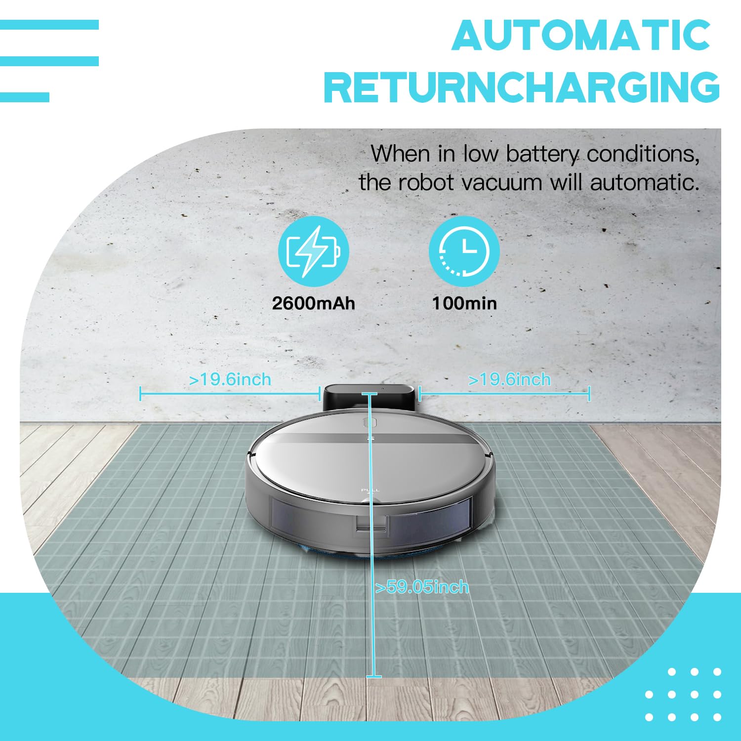 MANVINS Robot Vacuum and Mop Combo, Robotic Vacuum Cleaner with WiFi/App/Alexa, Self-Charging Mopping Robot Vacuum Cleaner, Max Strong Suction Ideal for Home