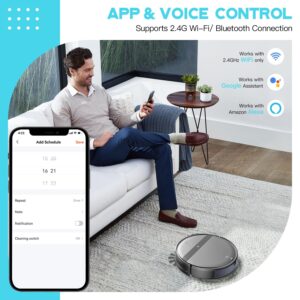 MANVINS Robot Vacuum and Mop Combo, Robotic Vacuum Cleaner with WiFi/App/Alexa, Self-Charging Mopping Robot Vacuum Cleaner, Max Strong Suction Ideal for Home