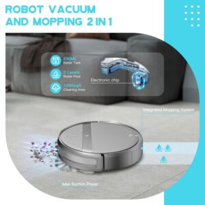 MANVINS Robot Vacuum and Mop Combo, Robotic Vacuum Cleaner with WiFi/App/Alexa, Self-Charging Mopping Robot Vacuum Cleaner, Max Strong Suction Ideal for Home