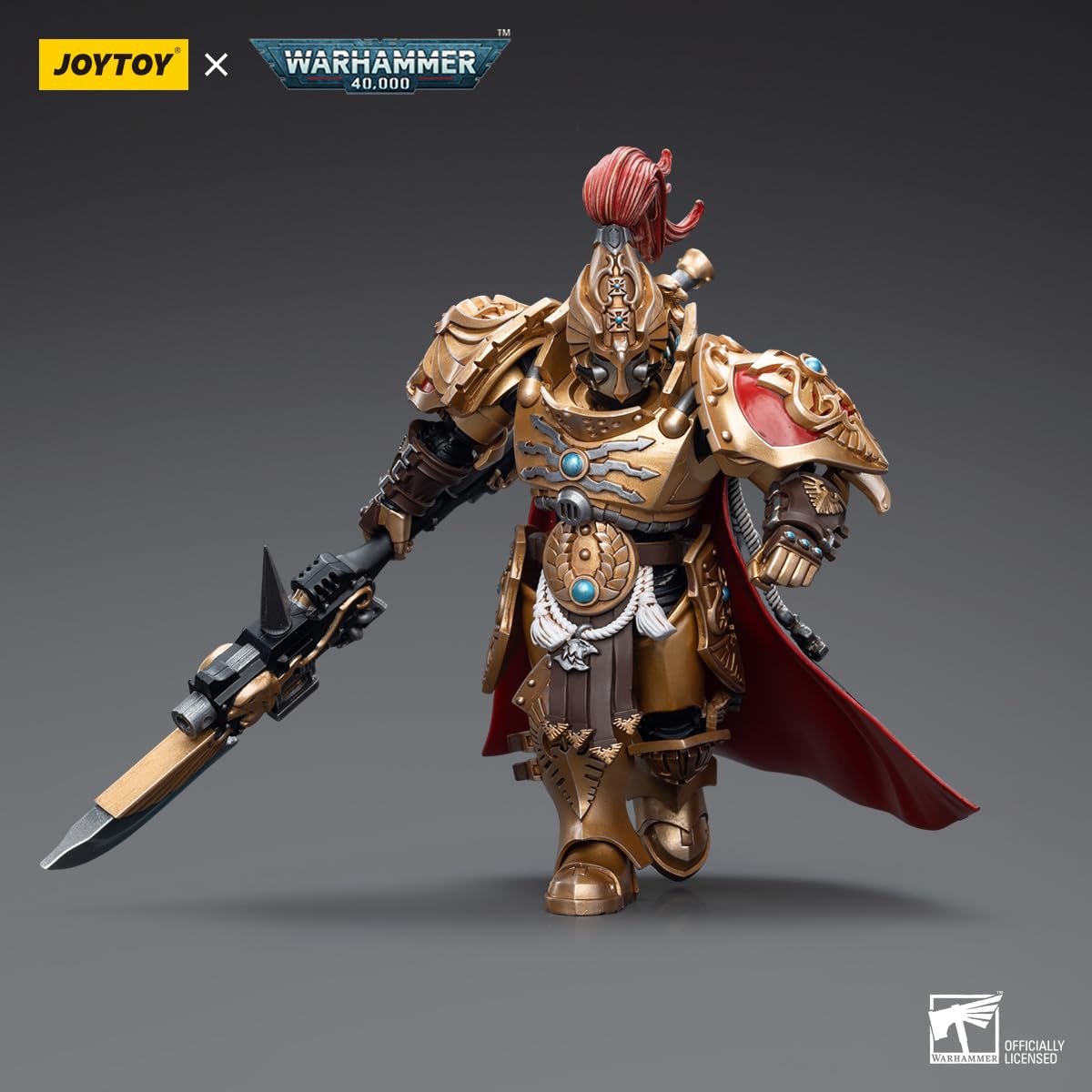 LEBOO JOYTOY Warhammer 40k Adeptus Custodes Shield Captain with Guardian Spear 1/18 Scale Action Figure 4.88in height Joy Toy Models