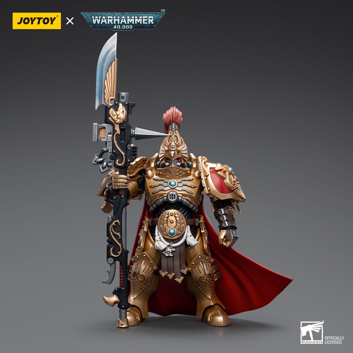 LEBOO JOYTOY Warhammer 40k Adeptus Custodes Shield Captain with Guardian Spear 1/18 Scale Action Figure 4.88in height Joy Toy Models