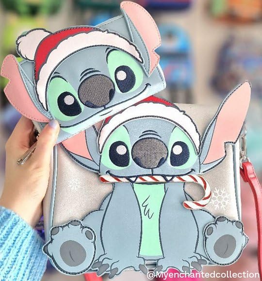 Loungefly Disney Stitch Holiday Glitter Crossbody Bag