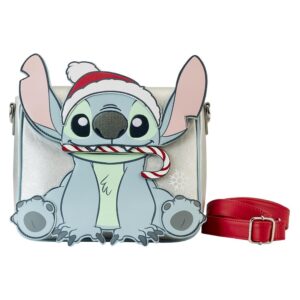 Loungefly Disney Stitch Holiday Glitter Crossbody Bag