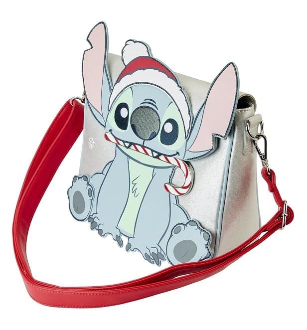 Loungefly Disney Stitch Holiday Glitter Crossbody Bag