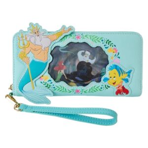 loungefly disney the little mermaid ariel princess lenticular zip around wallet