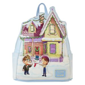 loungefly disney pixar up house holiday light up mini backpack