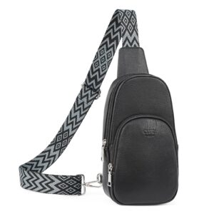 cluci sling bag for women, crossbody bags for women, cross body bag for woman, small leather crossbody bags for women travel sling backpack black