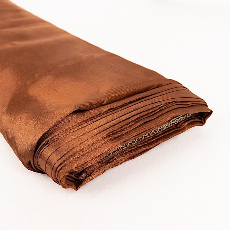 BalsaCircle 54-Inch x 10 Yards Cinnamon Brown Satin Fabric by The Bolt - Wedding Party Decorations Sewing DIY Crafts Costumes