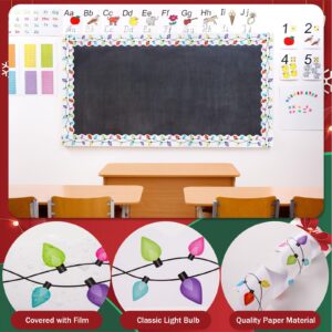 99 Feet Christmas Bulletin Board Borders Paper Light Bulb Scalloped Border Trim Christmas Classroom Border Decorations for Xmas Holiday Back to School Office Party Decor,3 Rolls(Classic Light Bulb)