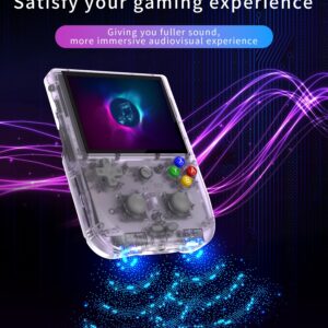 RG405V Handheld Game Console Retro Games Consoles with 3.5 Inch IPS Screen 64G TF Card 5474 Classic Games 2100mAh Battery Support Linux, HDMI and TV Output Purple