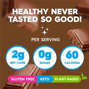 Simply Delish Plant-Based Protein Powder - Sugar Free, Keto Friendly, Clean Protein Powder in Convenient Travel Packs (Chocolate, 6 PK)