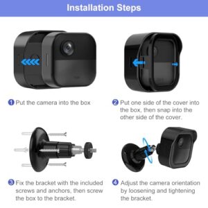 Wall Mount for Blink Outdoor 4 (4th Gen) & Blink Outdoor (3rd Gen), 3 Pack Weatherproof Protective Housing and 360° Adjustable Mount with Sync Module 2 Mount (Blink Camera Not Included, Black)