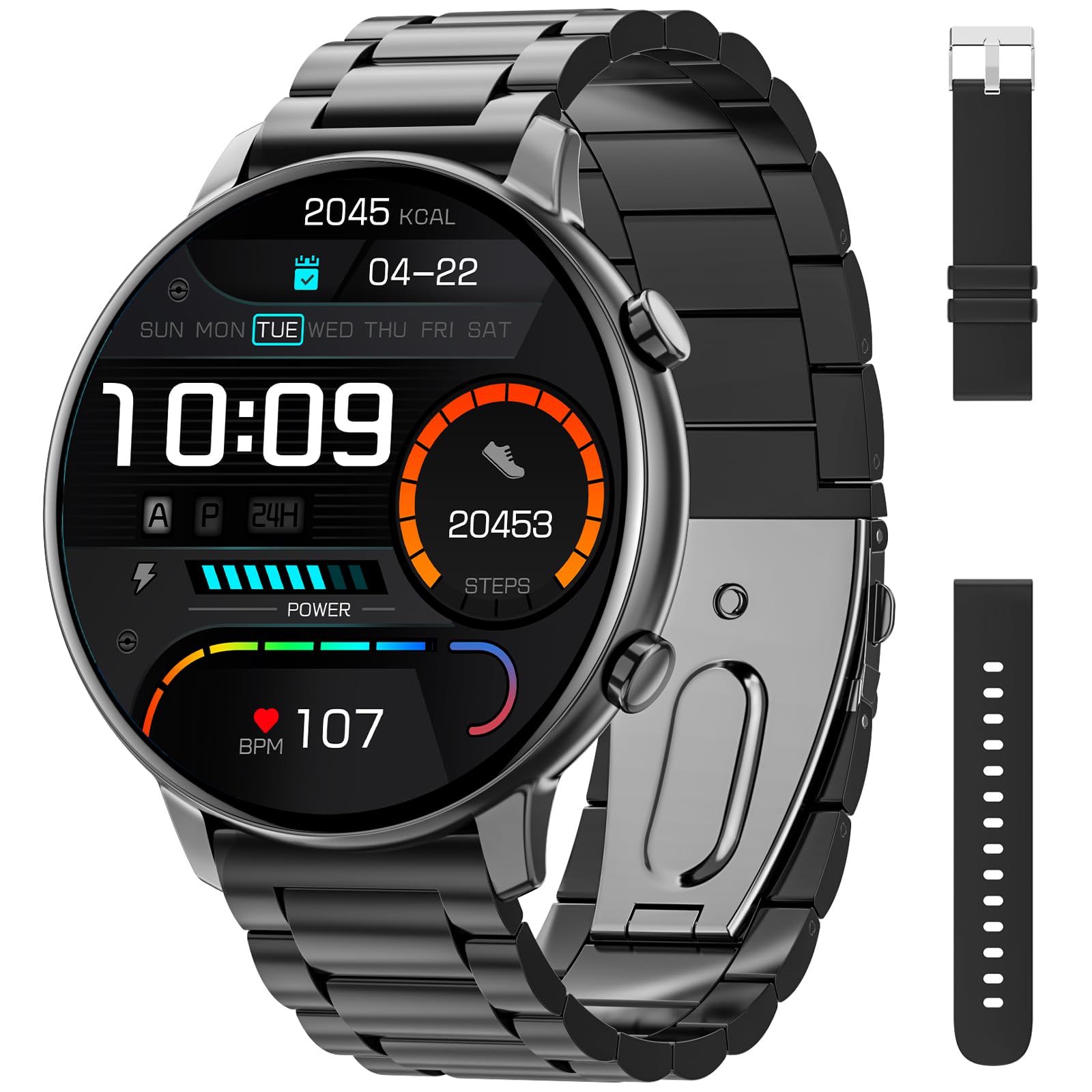 Smart Watch, Bluetooth Call Smartwatch for Men and Women,Monitoring Heart Rate/Sleep/Blood Oxygen/Pedometer,1.39-inch Fitness Tracker with Multiple Sports Modes,Smartwatches fit for iOS and Android