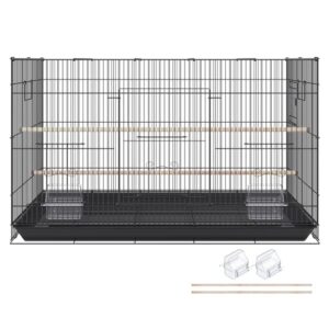 VEVOR 30 Inch Flight Bird Cage, Stackable Bird Cage Parakeet Cage with Slide-Out Tray and Handle, Small Parrots Birdcage for Cockatiels Budgies Conure Macaw Finch Lovebirds Canaries Pigeons