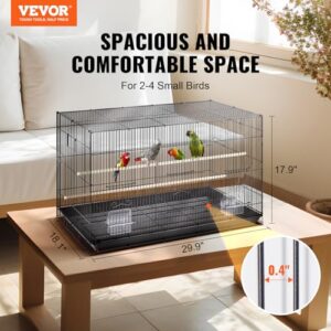 VEVOR 30 Inch Flight Bird Cage, Stackable Bird Cage Parakeet Cage with Slide-Out Tray and Handle, Small Parrots Birdcage for Cockatiels Budgies Conure Macaw Finch Lovebirds Canaries Pigeons