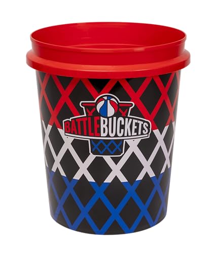 Battle Buckets Giant Yard Pong X Basket Ball Game with Durable Balls and Buckets - Outdoor Game for Lawn, Backyard and Beach - Set includes Buckets, Basket Balls and a Carrying Bag