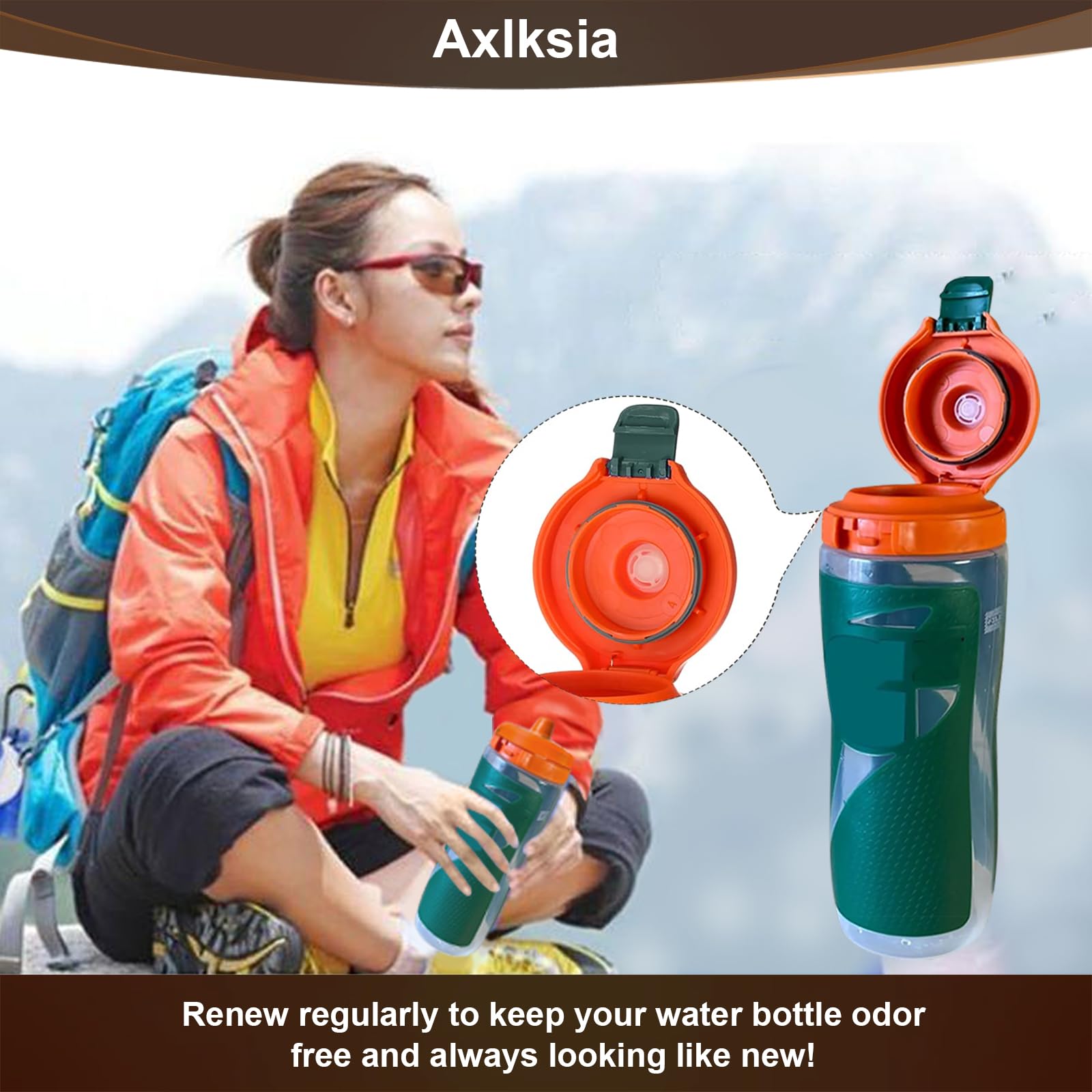 Axlksia 8 Pcs Replacement Gasket Compatible with Gatorade Water Bottle, Food Grade Silicone Gasket Replacement for 30 oz Gatorade Gx Bottle, Silicone Lid Seal Replacement for 30oz Gatorade GX Pods