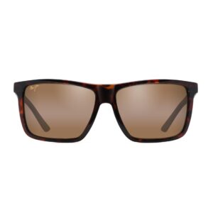 Maui Jim Mamalu Bay Rectangle Sunglasses, Gloss Cherry Tortoise/Hcl Bronze Polarized, Large