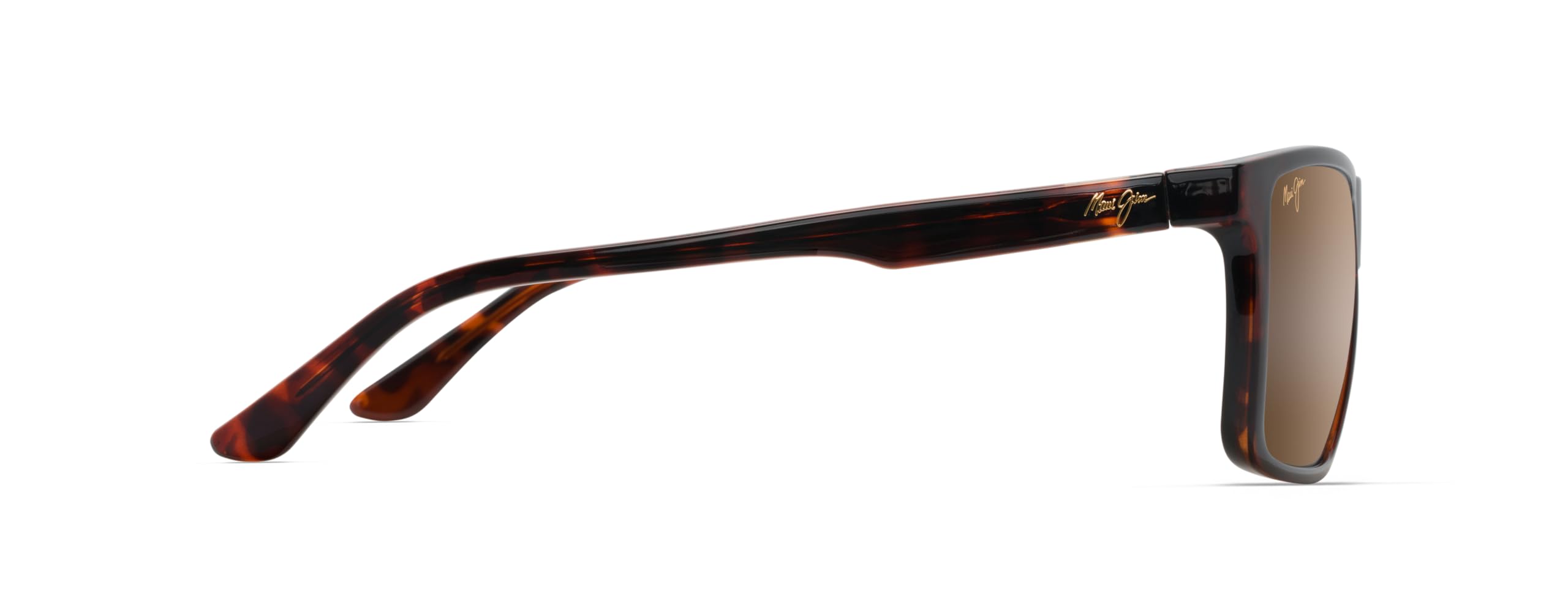 Maui Jim Mamalu Bay Rectangle Sunglasses, Gloss Cherry Tortoise/Hcl Bronze Polarized, Large