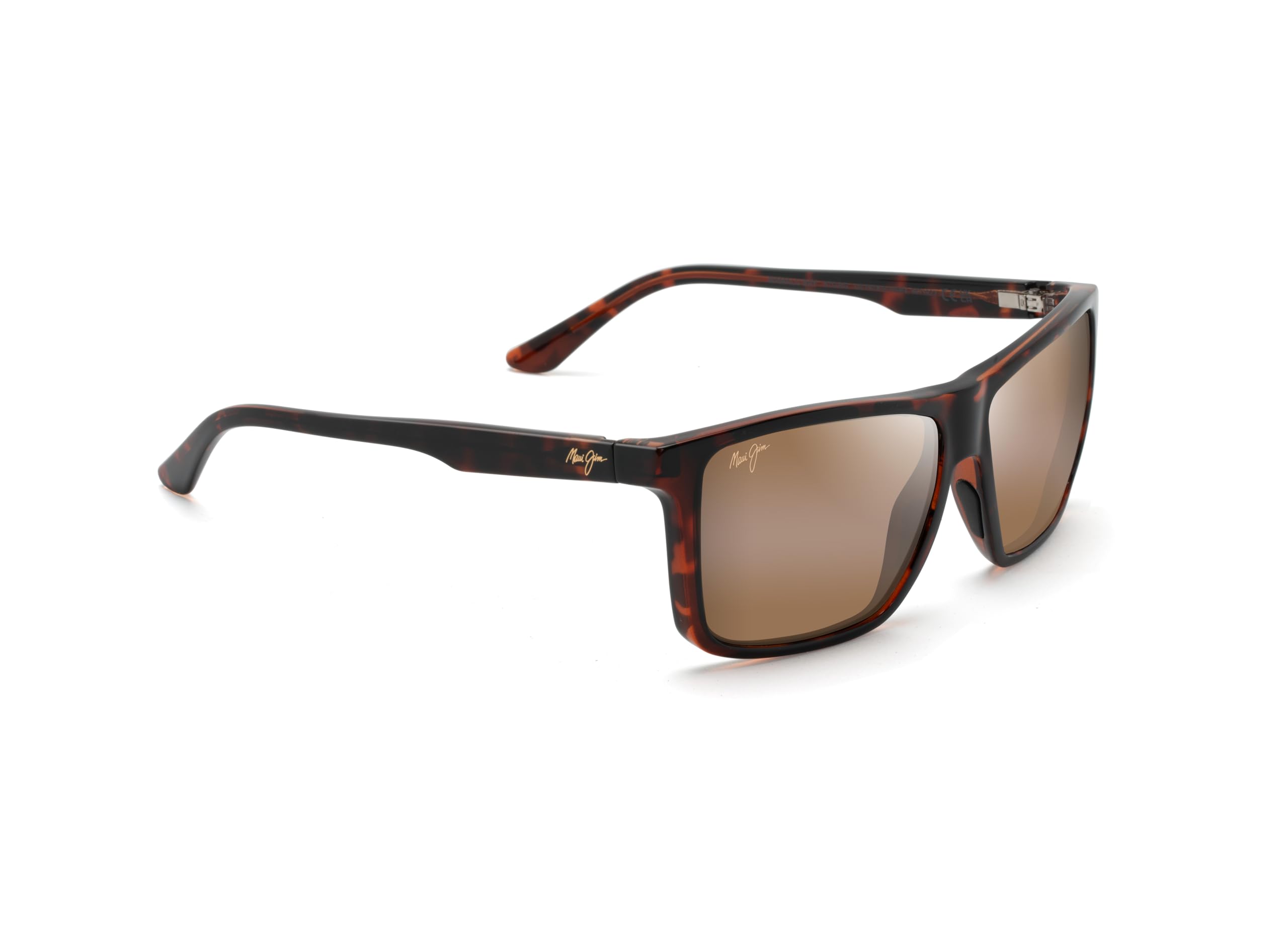 Maui Jim Mamalu Bay Rectangle Sunglasses, Gloss Cherry Tortoise/Hcl Bronze Polarized, Large