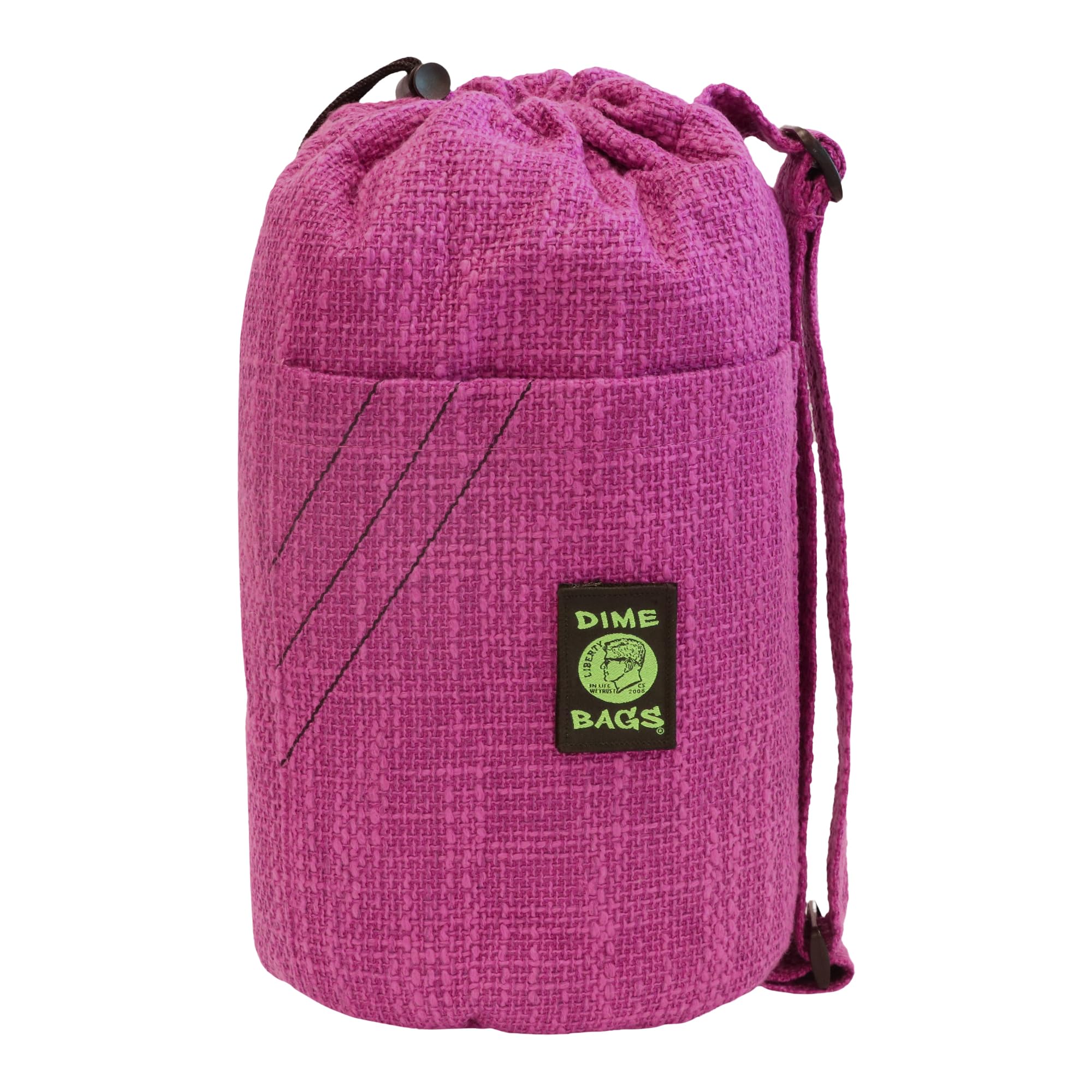 DIME BAGS - Drawstring Tube, Padded Bag, 5 Compartments, w/Shoulder Strap, Convenient, Durable (Magenta, 14")