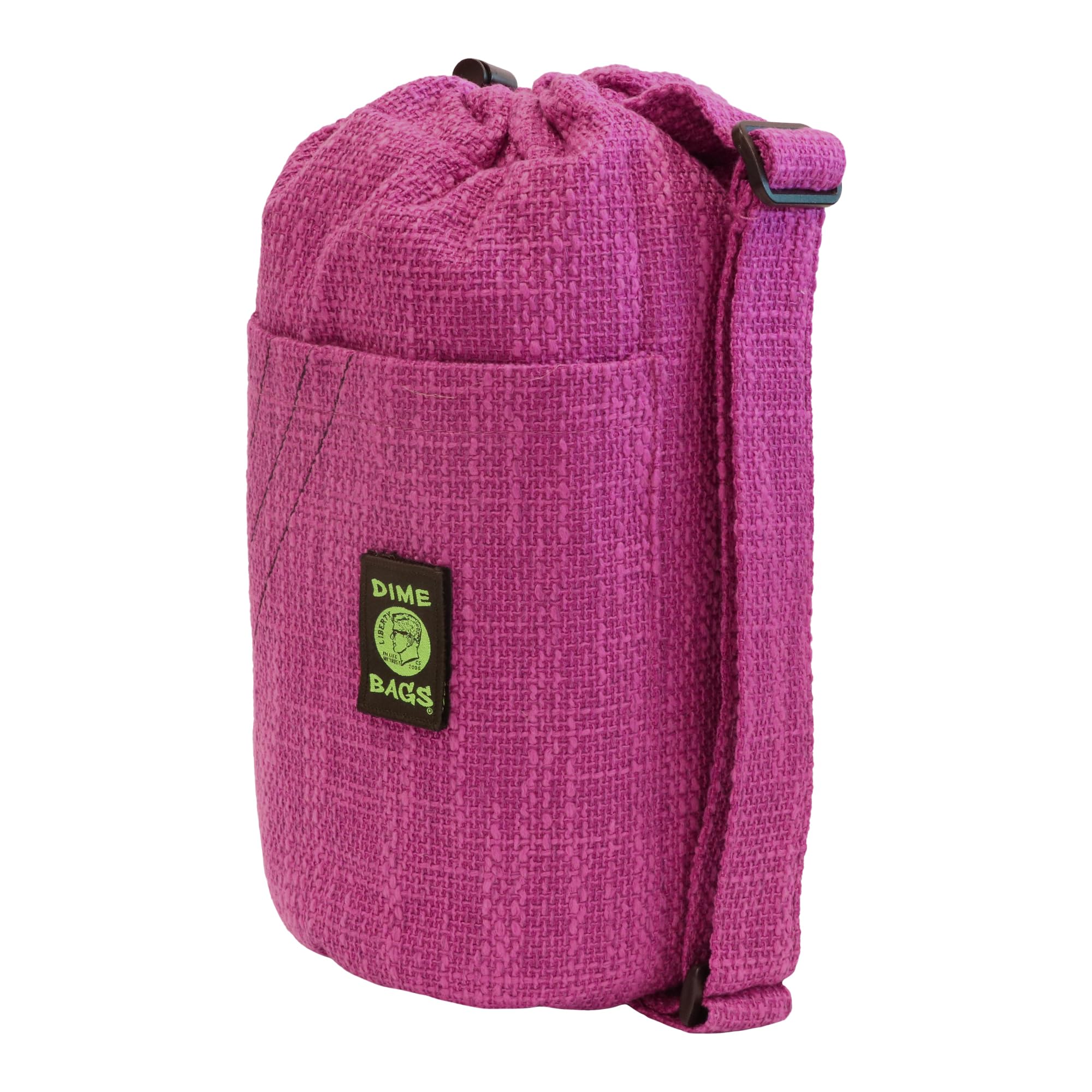 DIME BAGS - Drawstring Tube, Padded Bag, 5 Compartments, w/Shoulder Strap, Convenient, Durable (Magenta, 14")