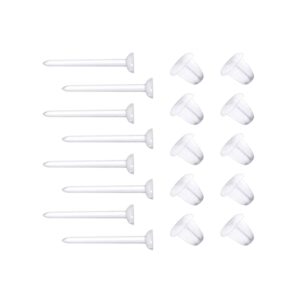 aboofan 100 pcs plastic post earrings earring posts and backs clear earings clear stud earrings fashion earrings stud earings head findings earring pins earrings blank stud jewelry