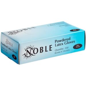 noble powdered disposable latex gloves for foodservice - small size - pack of 100