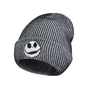 Disney The Nightmare Before Christmas Beanie Hat, Jack Skellington Glow in The Dark Winter Knit Cap with Cuff, Multi, One Size