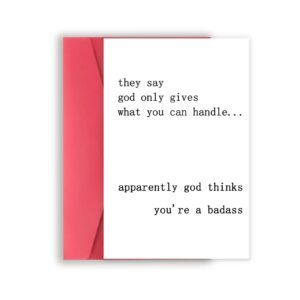 yikalus funny encouragement card for friends, great inspirational card for women men, unique motivational gifts for boyfriend girlfriend