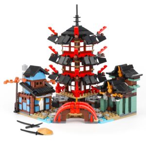 toy player moc ninja temple building set -compatible with leg0 ninja city set, children's pretend ninja kit, collector's edition series, gift for ninja-loving sets for boys 8-14 (810 pieces)