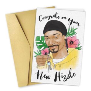 funny housewarming card for friends, unique new home card for coworkers relative neighbors, perfect house gifts for women men, congrats on your new hizzle