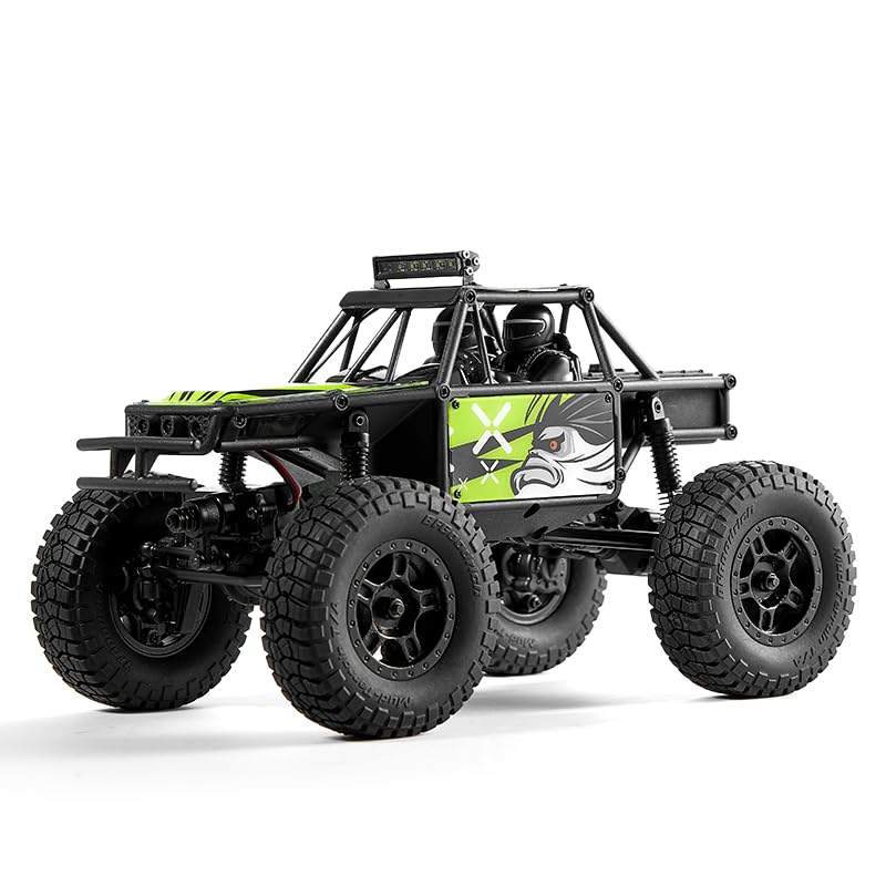 BEEZRC FMS 1/24 RC Crawler Lemur RTR FCX24 4WD 2.4GHz RC Rock Truck RC Car Offroad Mini Model Car Hobby Grade Remote Control Car with LED Lights (Green) FMS12404RTRGN