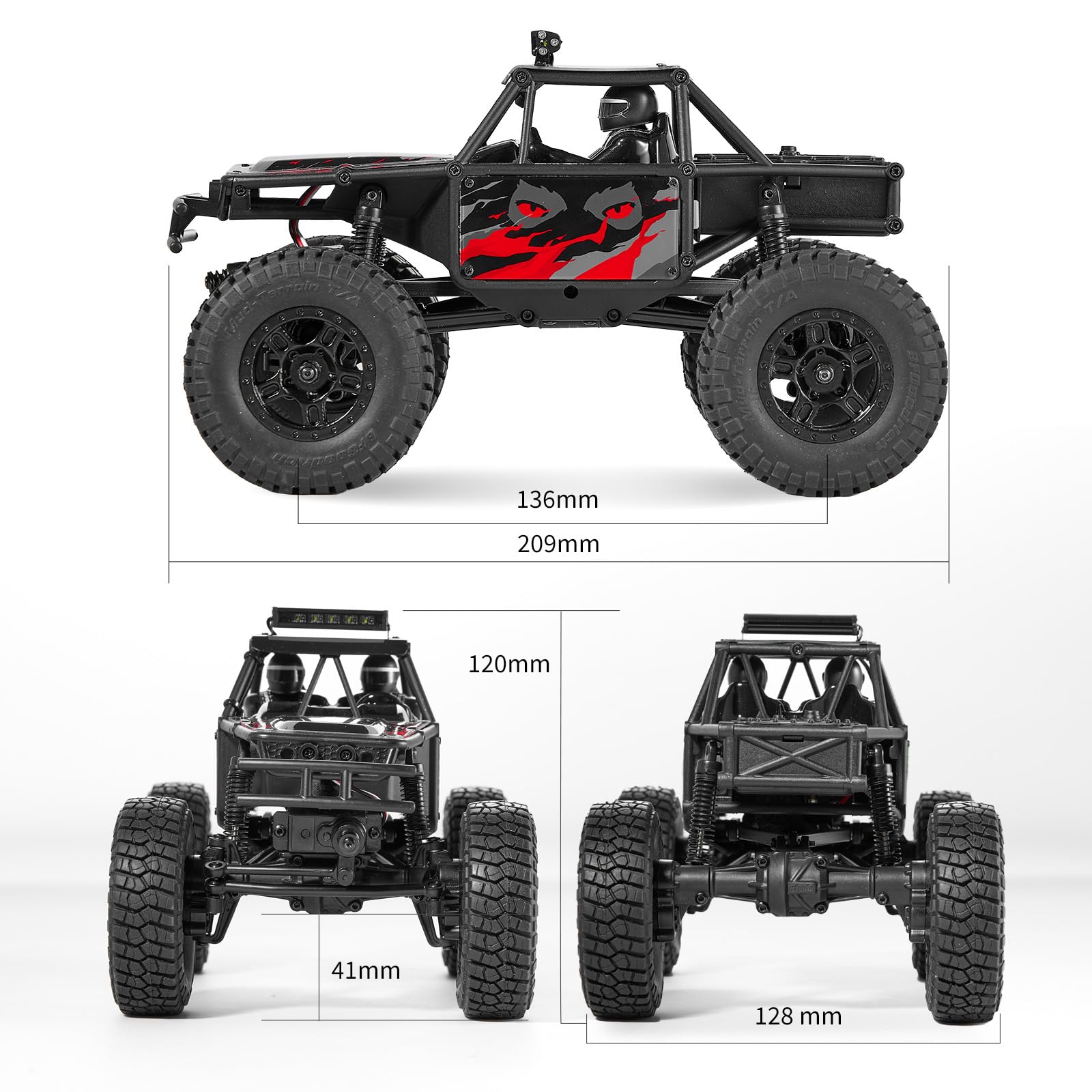 BEEZRC FMS 1/24 RC Crawler Lemur RTR FCX24 4WD 2.4GHz RC Rock Truck RC Car Offroad Mini Model Car Hobby Grade Remote Control Car with LED Lights (Green) FMS12404RTRGN