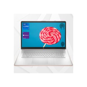 hp 2023 essential 17t business laptop, 17.3" hd+ touchscreen, intel core i7-1355u, 64gb ram, 2tb ssd + 2tb hdd, hdmi, backlit keyboard, fingerprint reader, wi-fi 6, windows 11 pro, pale rose gold