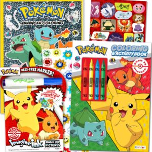 pokemon coloring books set for kids bundle with 3 pokemon coloring and activity books with games, puzzles, stickers and more - pokemon gifts for boys