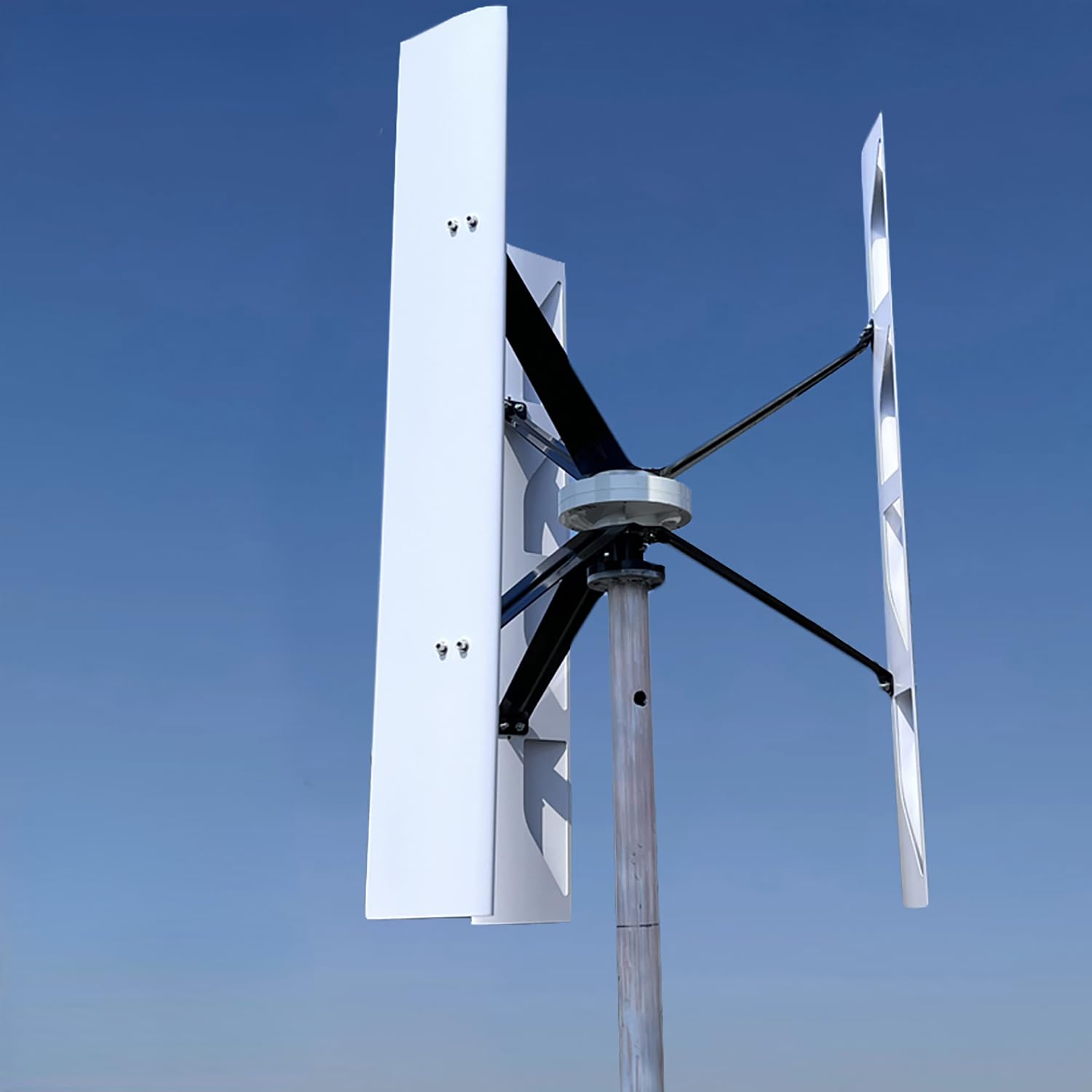 1KW 24V Vertical Axis Wind Turbine VAWT 3 Blades 1000W Wind Power Generator Home Garden Farm Off Grid System Kits Low Noise Wind Generators with MPPT Charge Controller