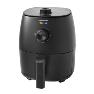 compact 2.2 quart air fryer, non-stick, dishwasher safe basket, 1150w, black