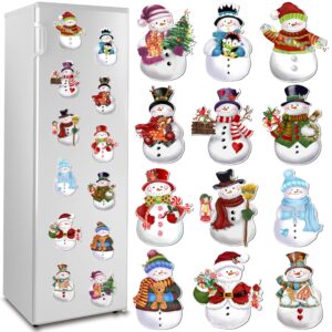 christmas snowman refrigerator magnets decoration 12pcs, magnetic holiday snowman car decals fridge garage door stickers, waterproof decorative xmas snowman magnet accessories for party decor