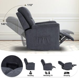 Consofa Swivel Rocker Recliner, Swivel Rocker Recliner Chairs for Adults, Manual Rocking Recliner Chair, 360 Degree Swivel Glider Recliner Chair, Overstuffed Manual Rocking Recliner for Living Room