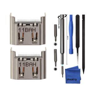 iparto 2 pack replacement hdmi port for sony playstation 4 ps4 display socket interface jack connector repair kit