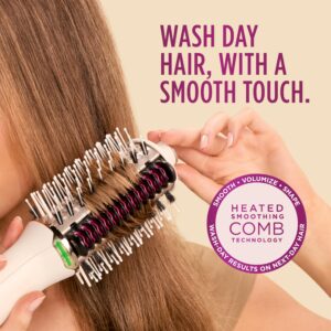 Shark HT202 SmoothStyle Heated Comb + Blow Dryer Brush, Dual Mode, for All Hair Types, Silk