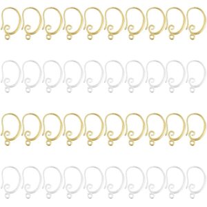 framendino, 40 pack 2 colors earring hooks french earring hooks ear wire with loops for earring dangle jewelry findings