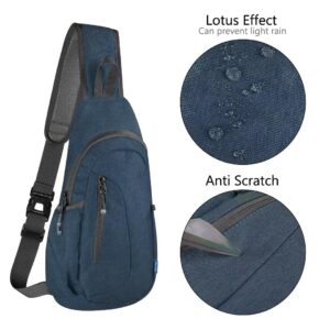 TITECOUGO Small Sling Bag Lightweight Crossbody Bag for Women Men Hiking Backpack Travel Shoulder Bags Chest Daypack for Gym Work Casual Cycling Sports Z1-canvas, Dark Blue