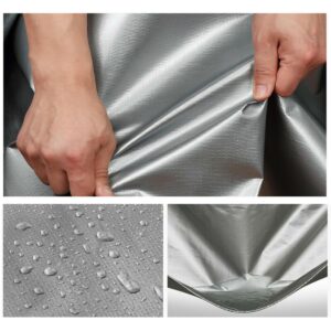 THABATAD 12' x 30' Tarps Heavy Duty Waterproof, 10 Mil Silver Poly Tarp Cover, UV Resistant, Rip and Tear Proof Tarpaulin with Grommets and Reinforced Edges for Roof, Patio, Camping, Boat, Pool